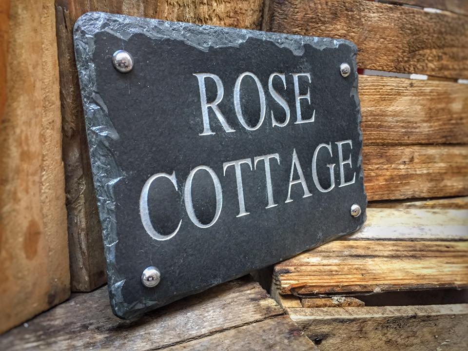 Personalised Slate Rectangle House Sign – 25x17cm - Platters Slate