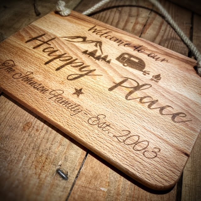 Personalised Caravan Sign Novelty Happy Place Caravanning Gift personalised-caravan-sign-novelty-happy-place-caravanning-gift