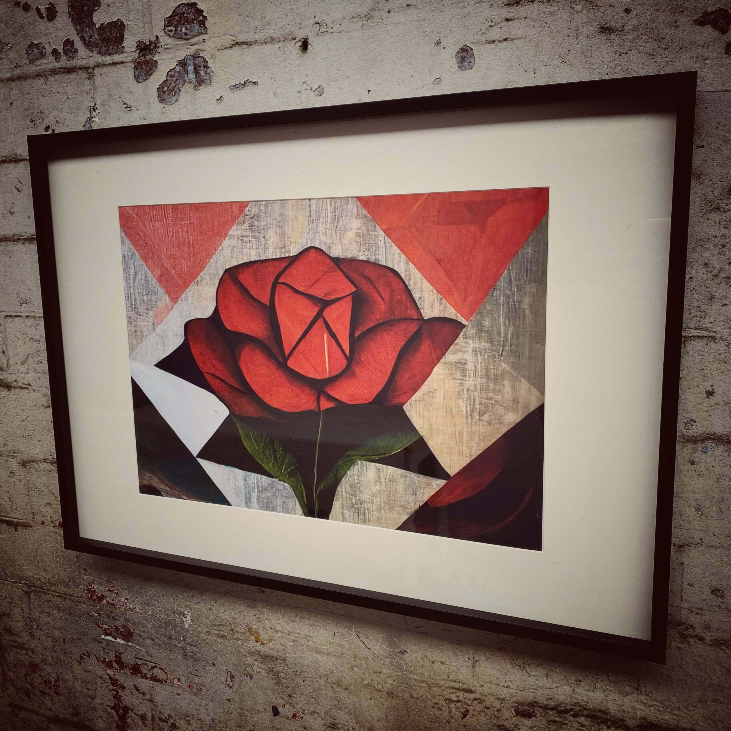 MO & LO Lancashire Red Rose Inspired Artwork - Platters Slate
