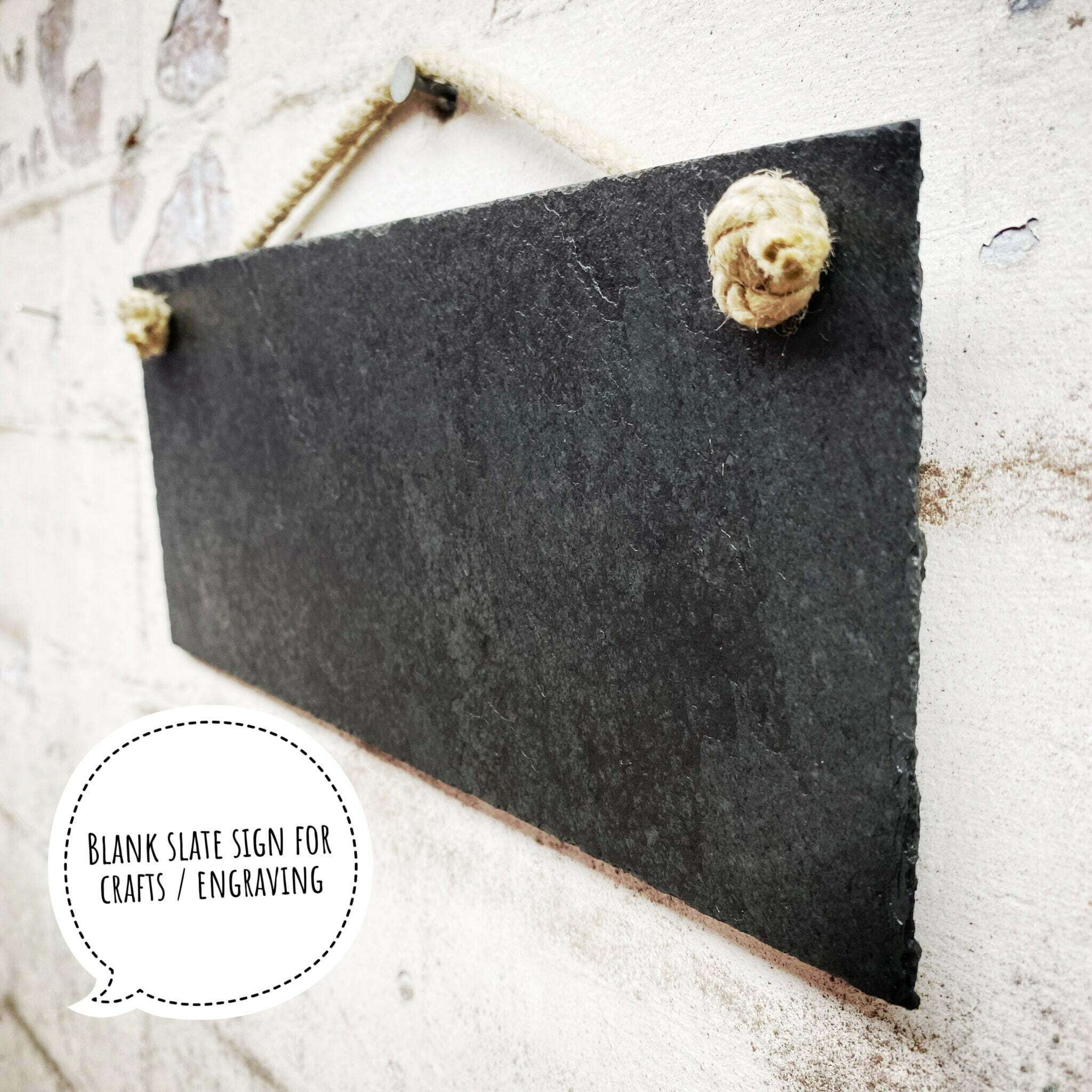 Blank Slate Hanging Sign - With Rope - 25x11cm - Perfect For Crafts or ...