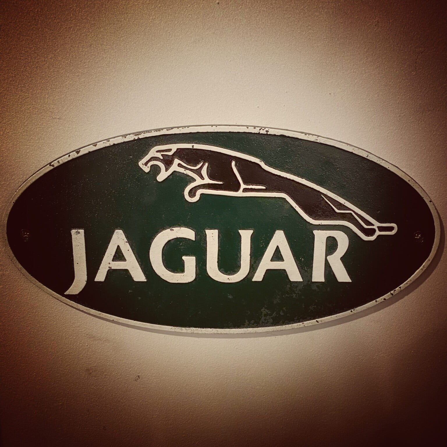 Jaguar Emblem Logo Cast Iron Sign - Platters Slate