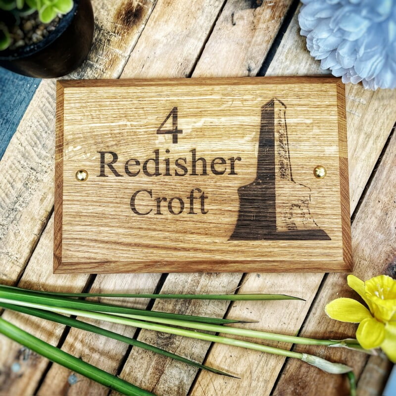 Personalised Peel Tower Oak House Sign