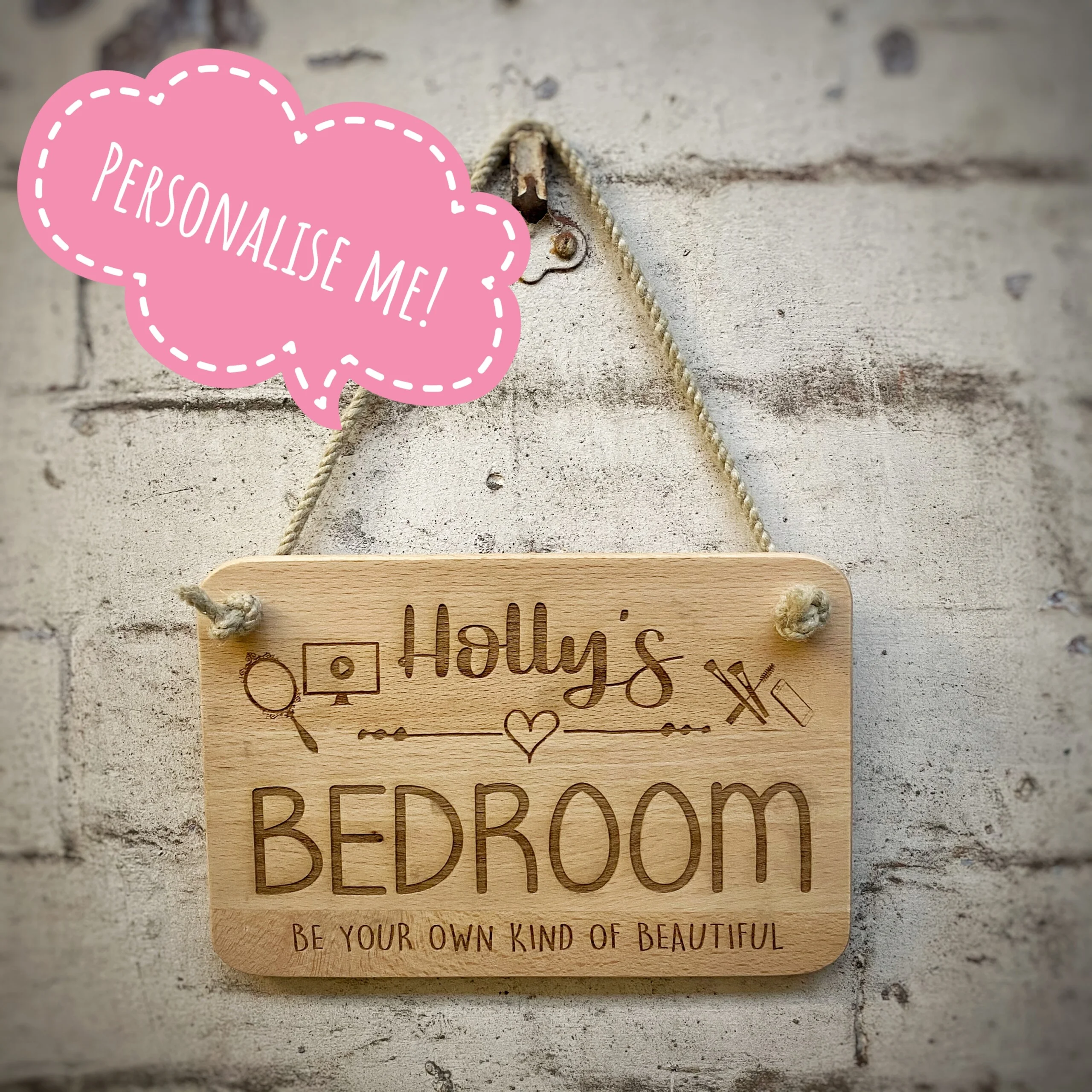 Signs For Bedroom Doors Personalised Door Hanger Sign Custom Name