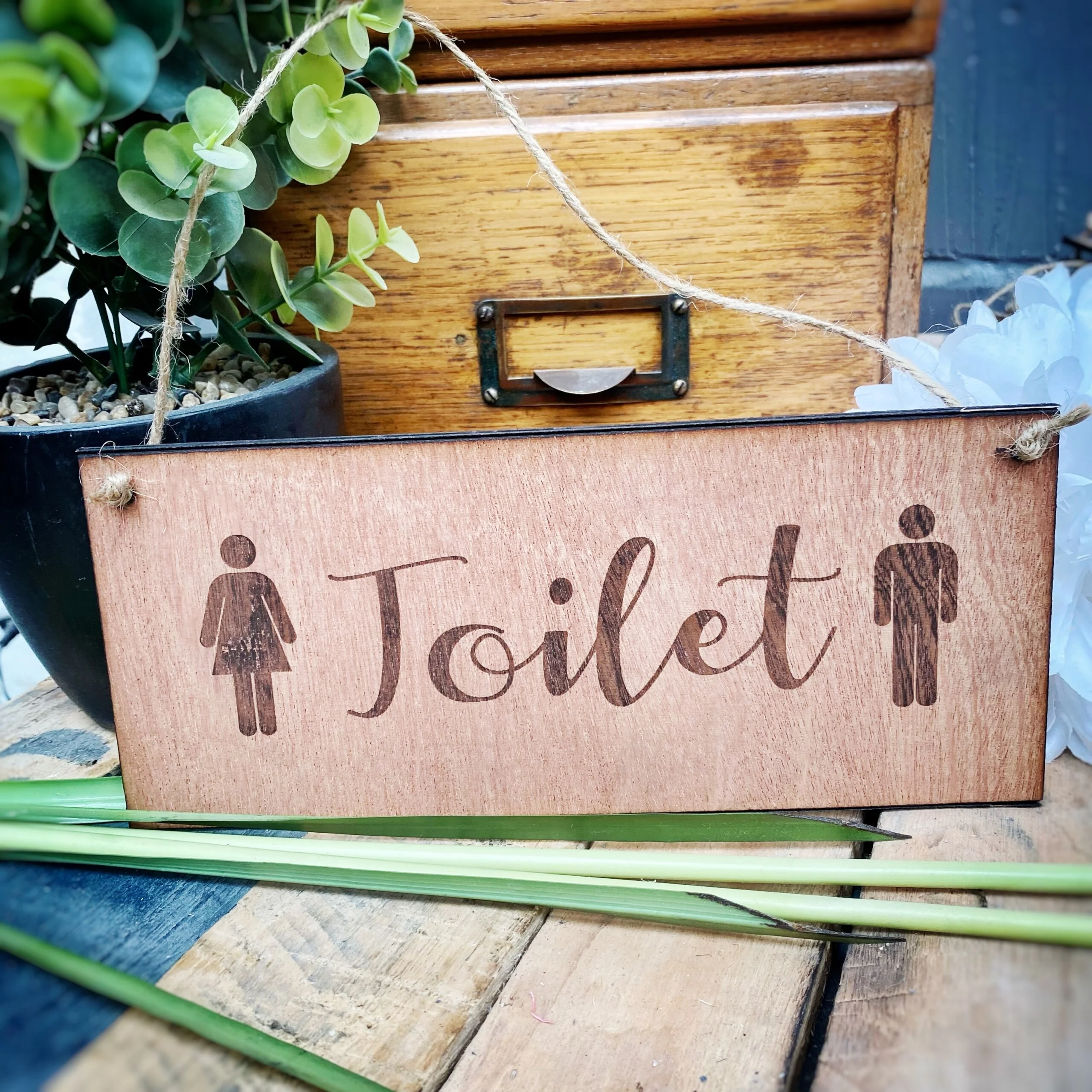 Wooden Bathroom Signs Bathroom Decorative Door Sign / Plaque Elegant
