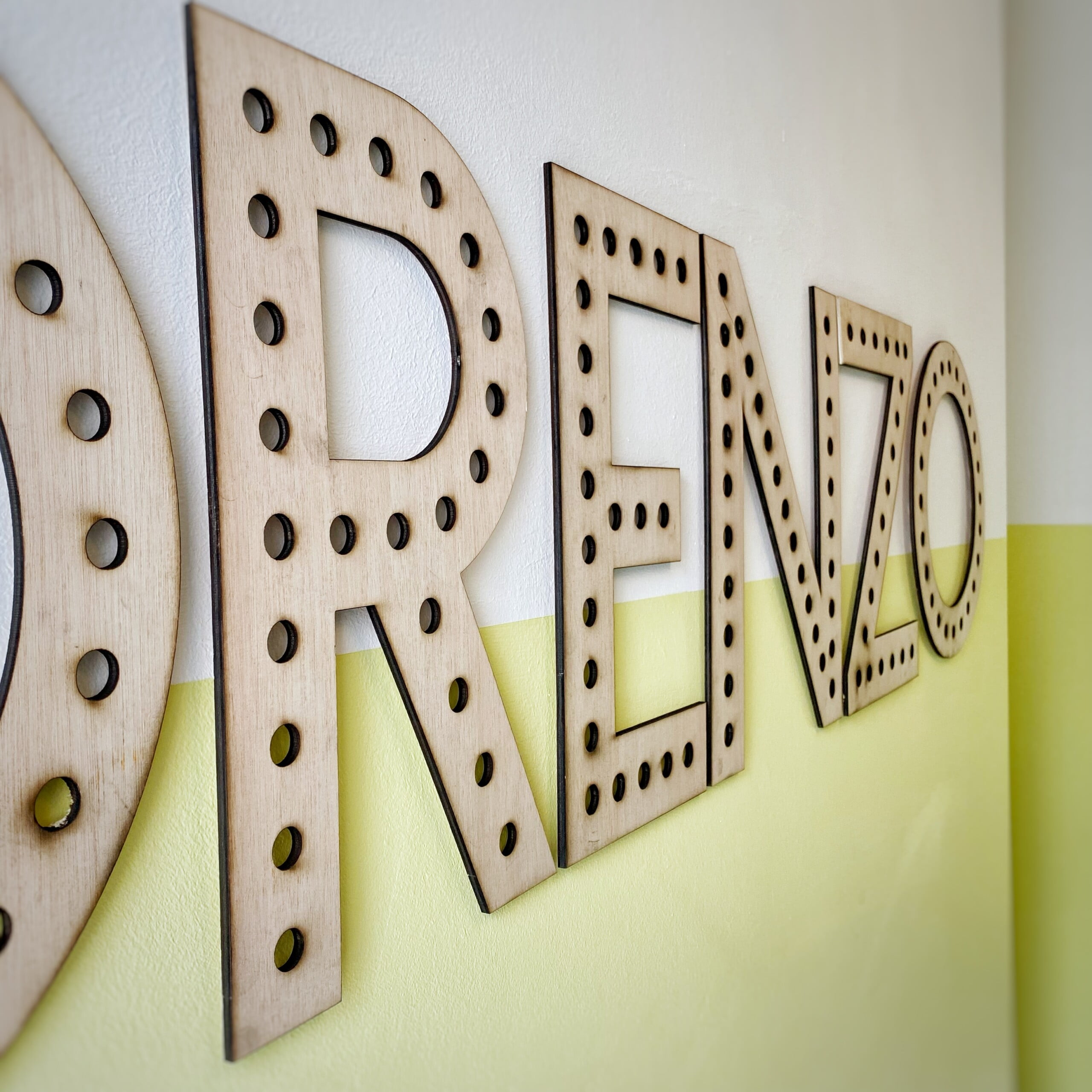 Personalised Large Wooden Name Sign, Name Wall Decor - 40cm